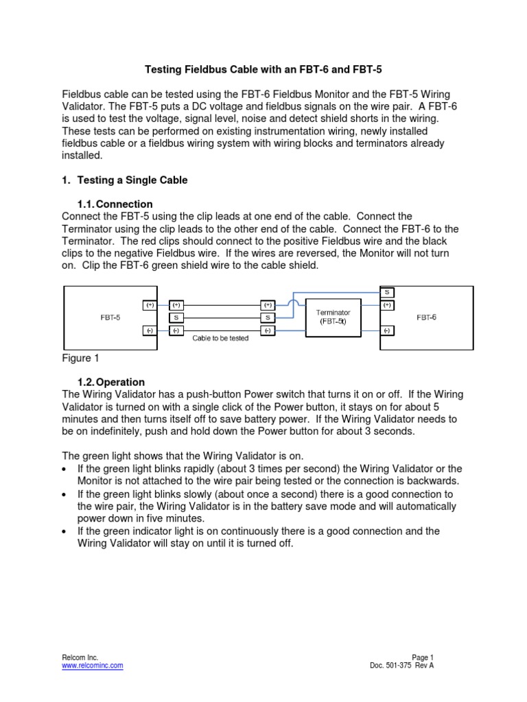 Testing Fieldbus Cables with FBT-5/6 | PDF | Cable | Power Supply