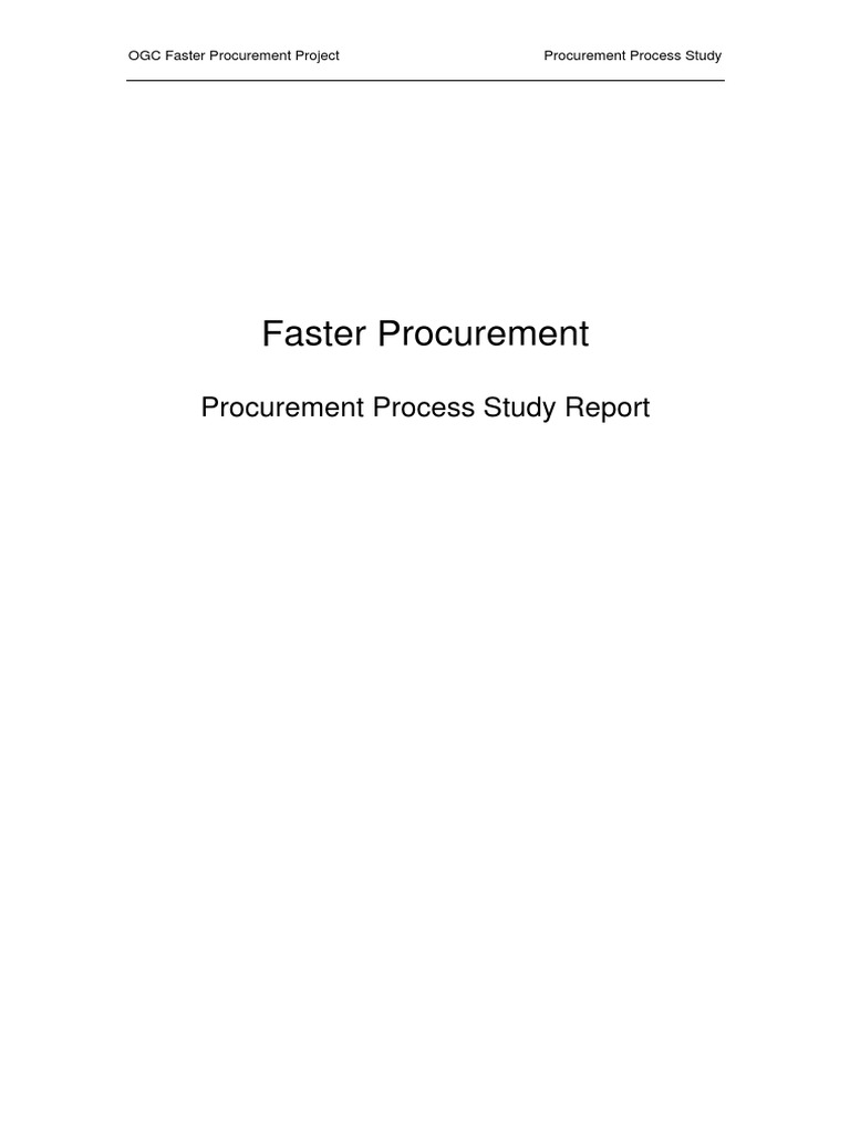 Faster Procurement Process Study Report | PDF | Procurement | Project ...
