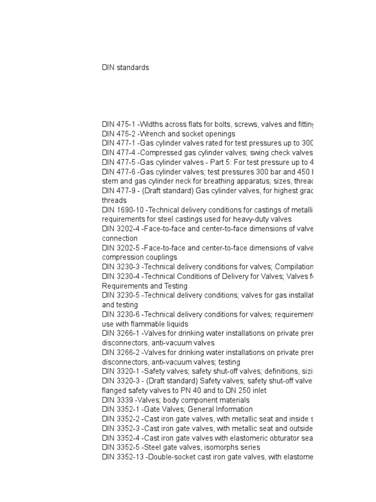 DIN Valve Standards | PDF | Valve | Pipe (Fluid Conveyance)