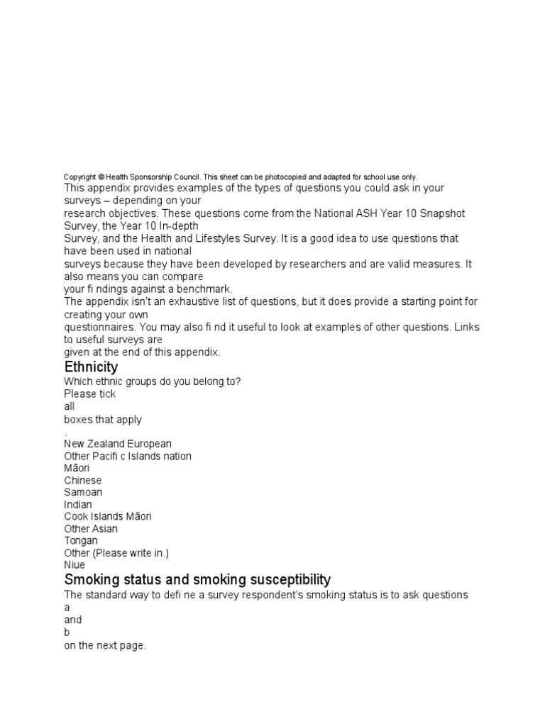 Cigrattee Smoking Questionnaire | PDF | Tobacco Smoking | Addiction