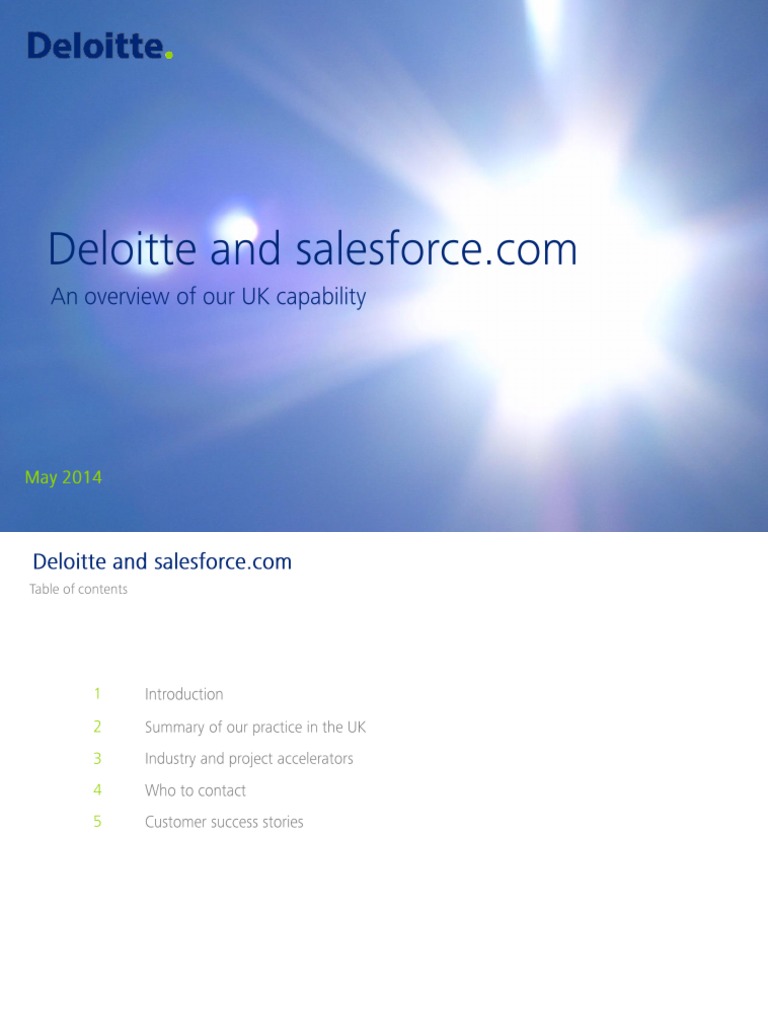 Deloitte UK SFDC Capability May 2014 PDF | PDF | Salesforce.Com | Cloud ...