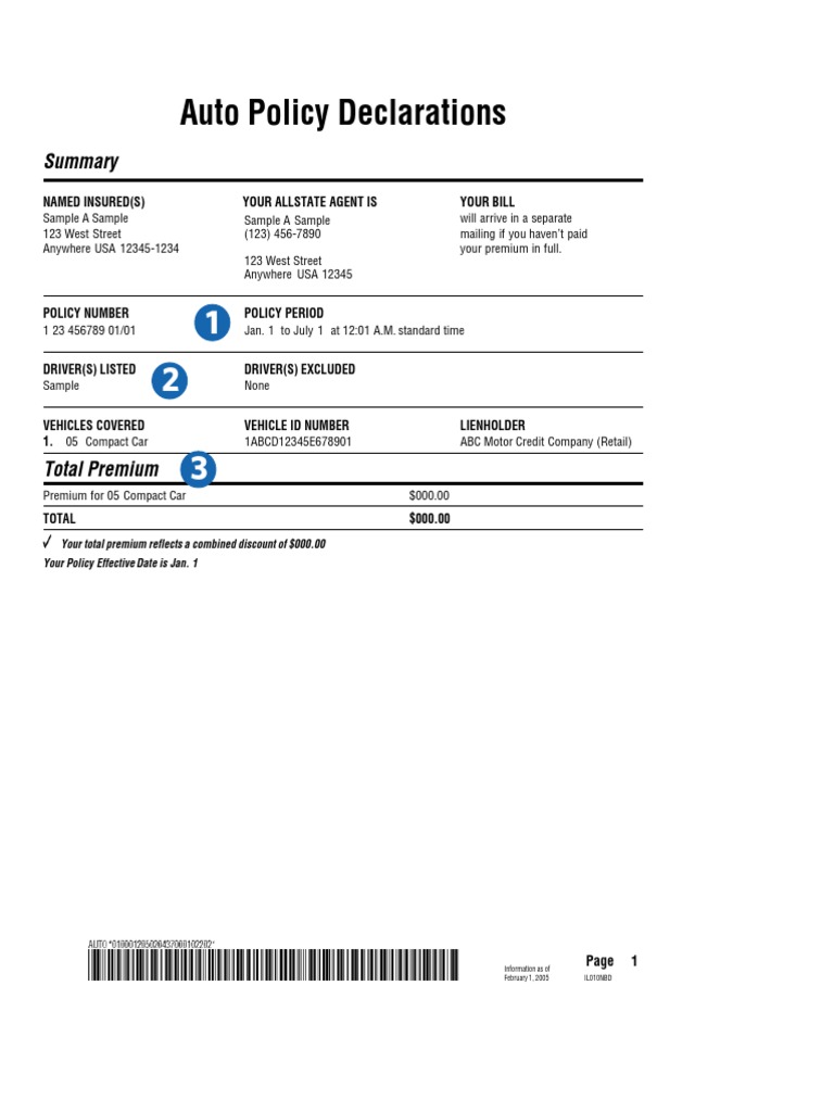 2005 Auto Insurance Policy Summary | PDF