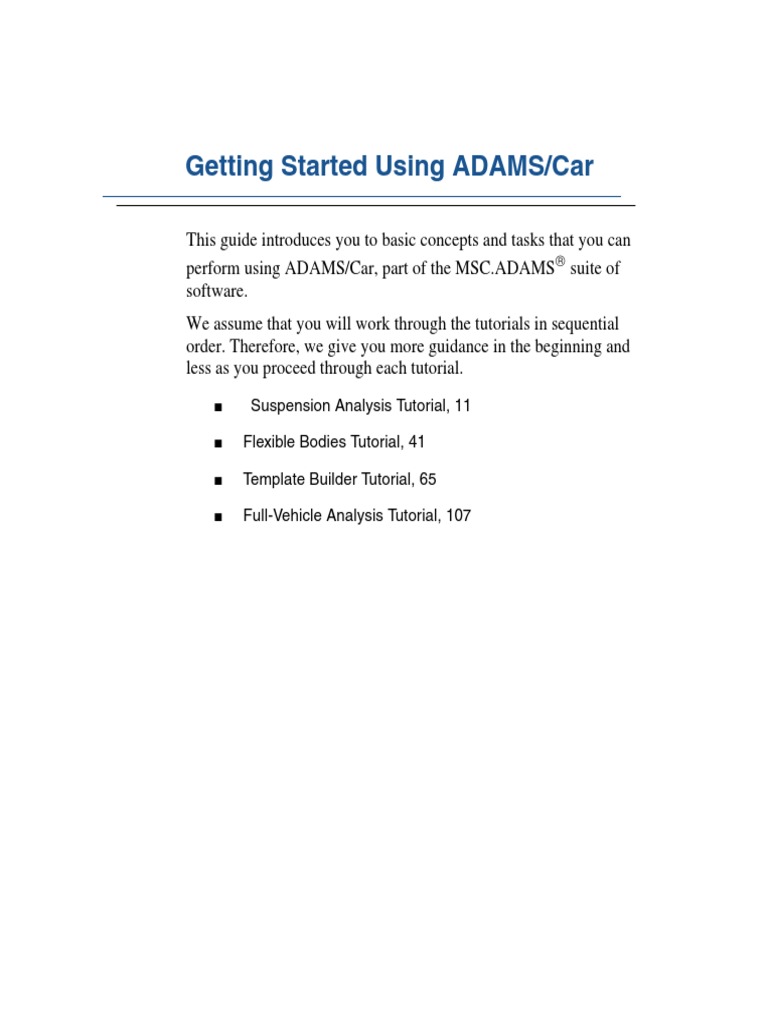 Adams Car Tutorial | PDF | Graphical User Interfaces | Steering