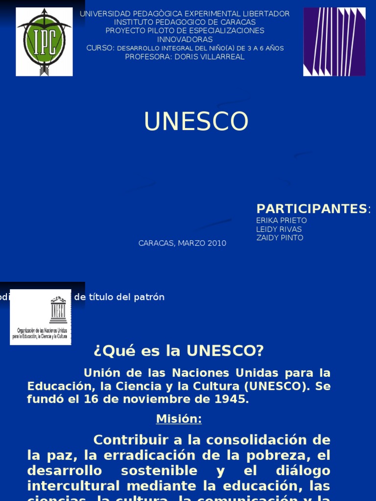 Presentación de La Unesco | PDF | Unesco | Maestros