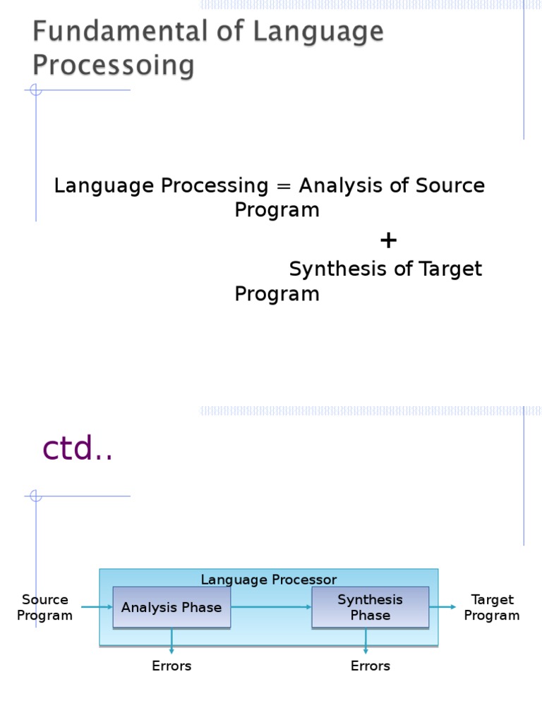 Language Processing Analysis of Source Program Synthesis of Target Program | PDF | Compiler ...