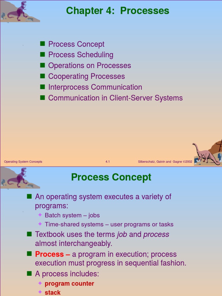 Process Concept Process Scheduling Operations On Processes Cooperating ...