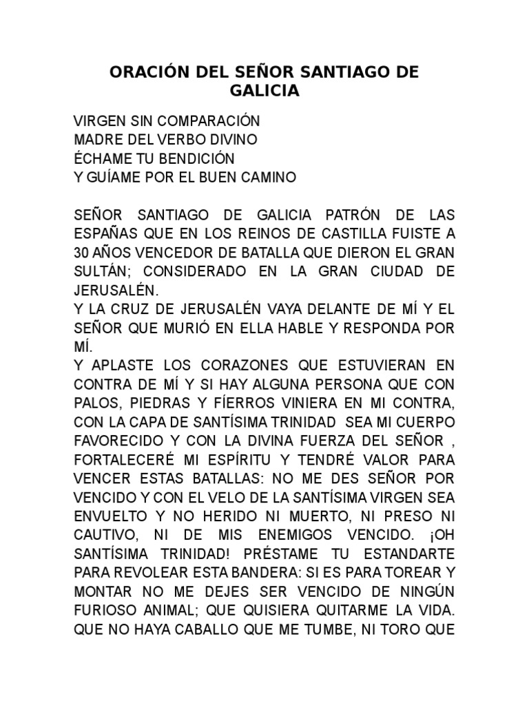 Oración Del Señor Santiago De Galicia Pdf Orador Del Señor Trinidad