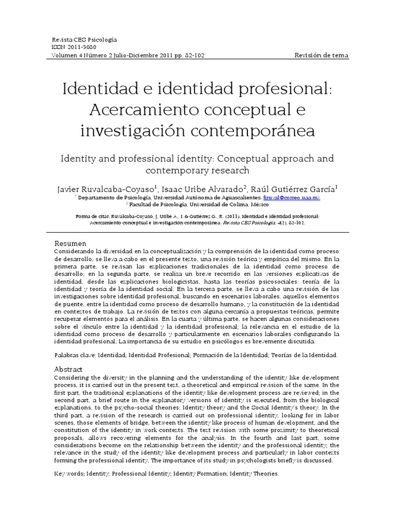 Identidad Profesional y Personal | PDF | Sicología | Toma de decisiones