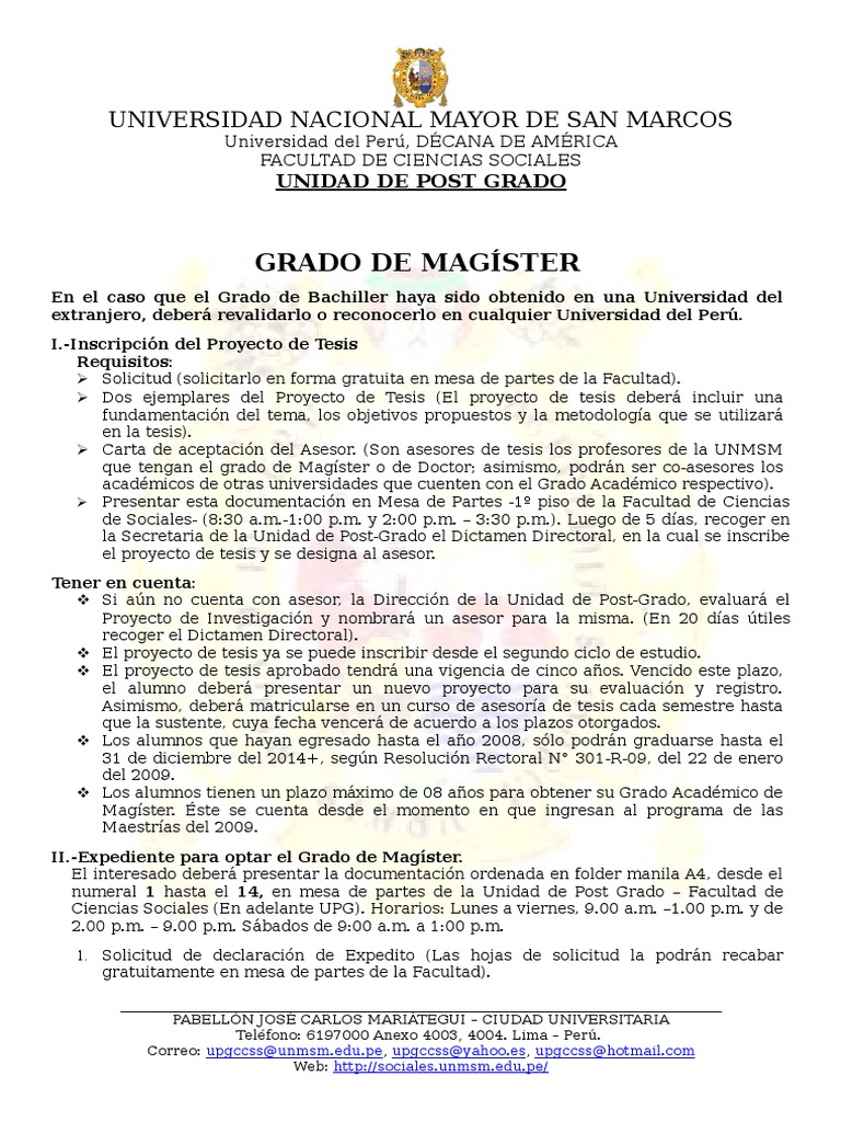 Grado de Magíster-Actualizado | Universidad | Perú