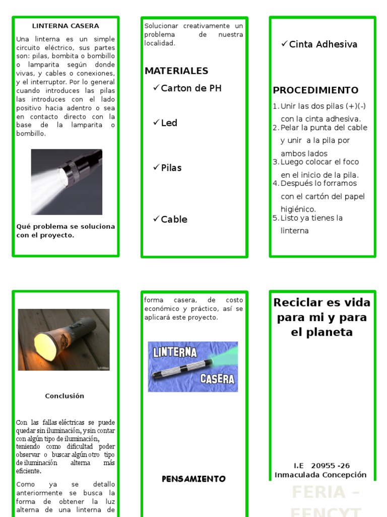 Linterna Casera con Material Reciclado | PDF | Métodos y materiales de ...