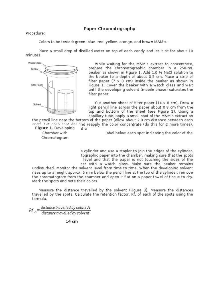 Paper Chromatography Procedure, Data Sheet | Chromatography ...