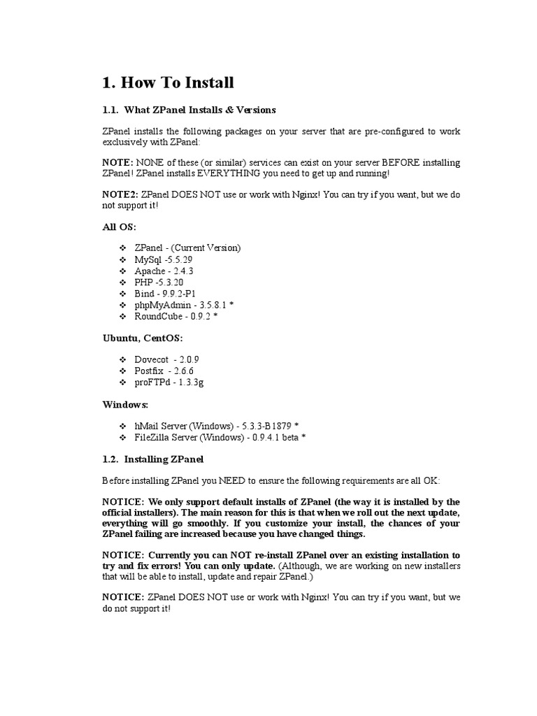 ZPanel Installation Guide and Requirements | PDF | Domain Name System ...