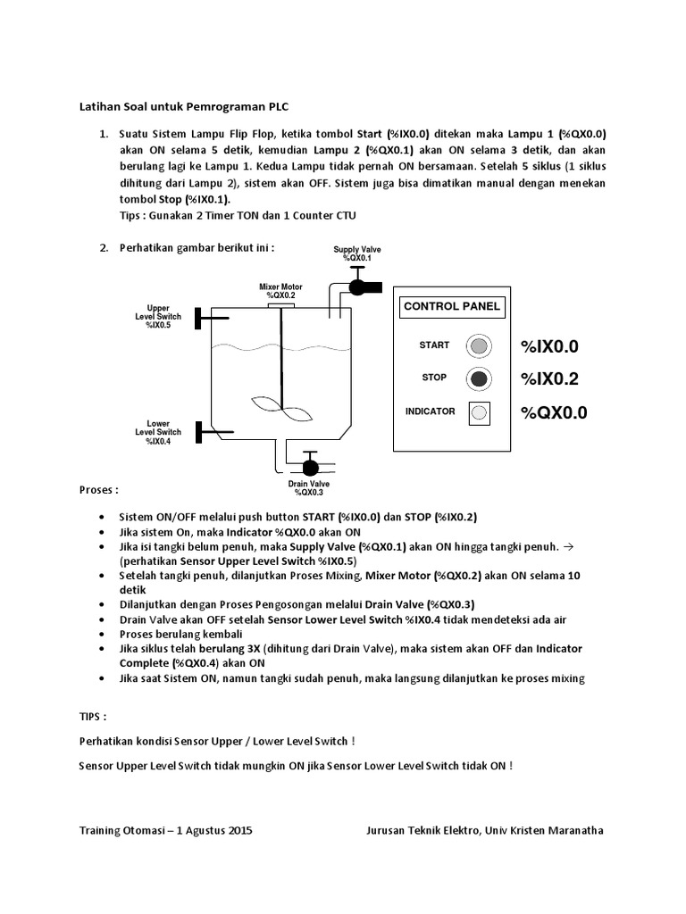 Latihan Soal Untuk Pemrograman PLC | PDF
