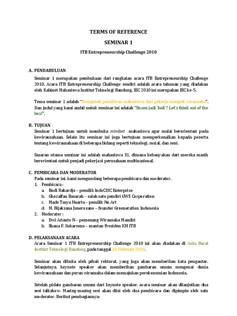 contoh term of reference - Teknoid