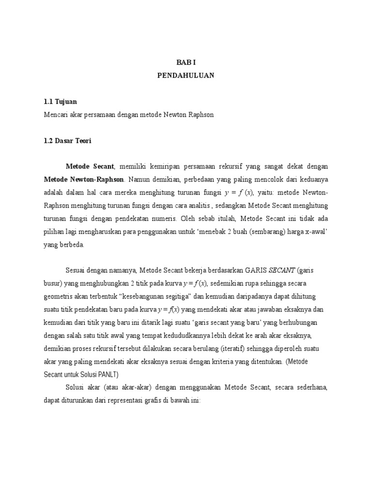 Laporan Metode Secant | PDF