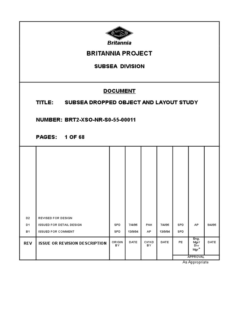 Subsea Dropped Object and Layout Study | PDF | Drilling Rig | Subsea ...