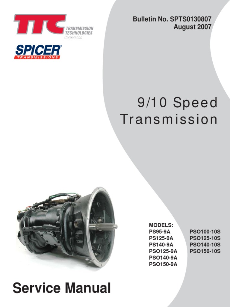 9/10 Speed Transmission: Service Manual | PDF | Clutch | Manual ...
