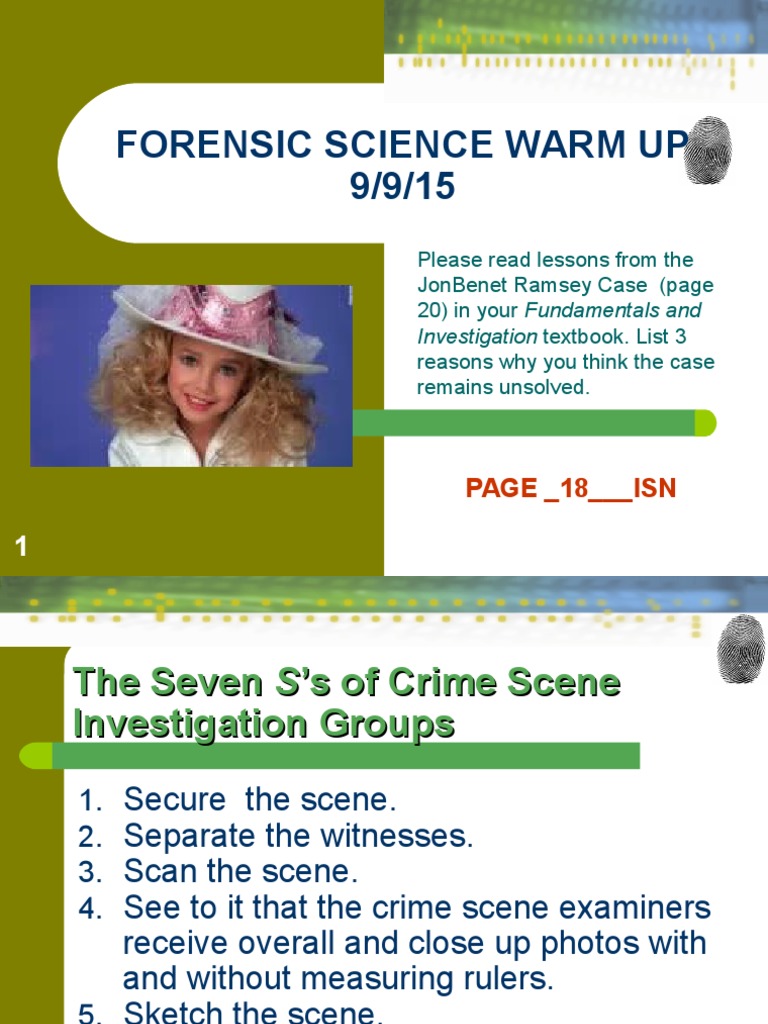 Seven S's of Crime Scene Investigation | PDF