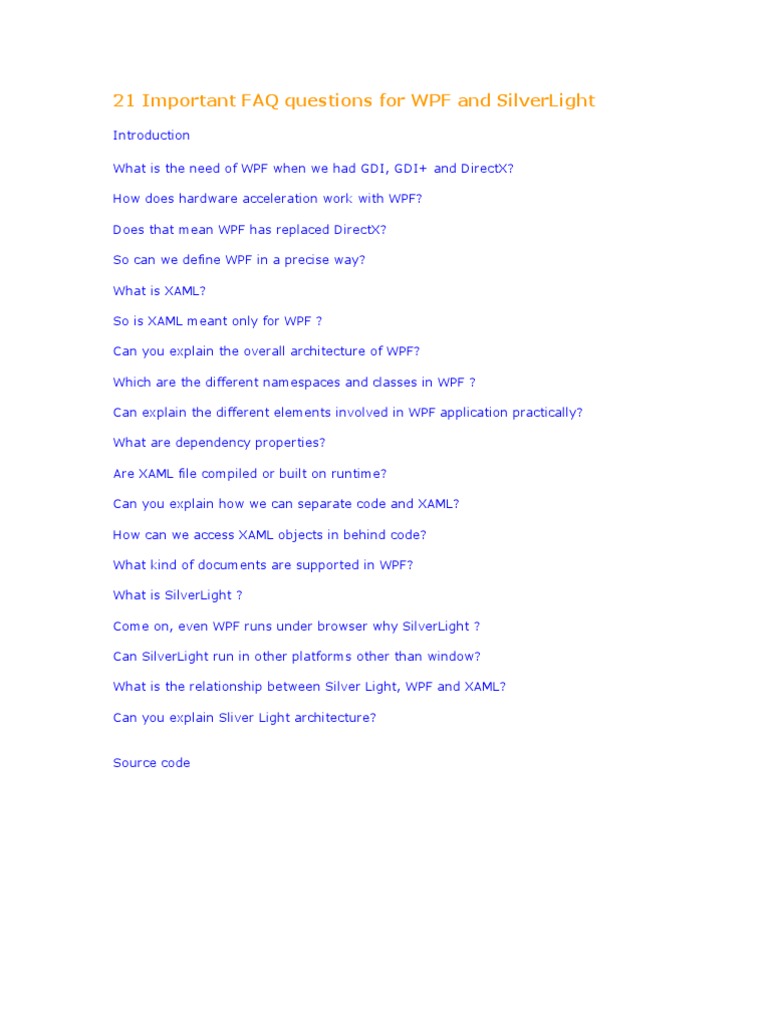 21 Important Faq Questions For Wpf And Pdf Extensible Application