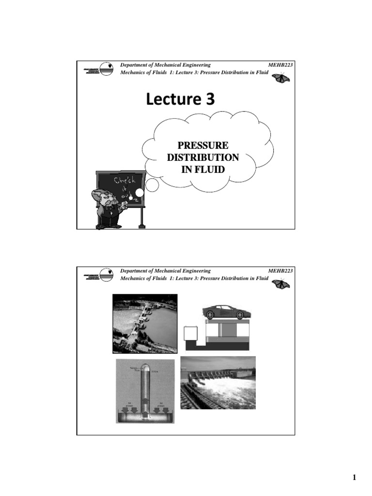Lecture 3 - Pressure Distribution in Fluid | PDF | Buoyancy | Pressure