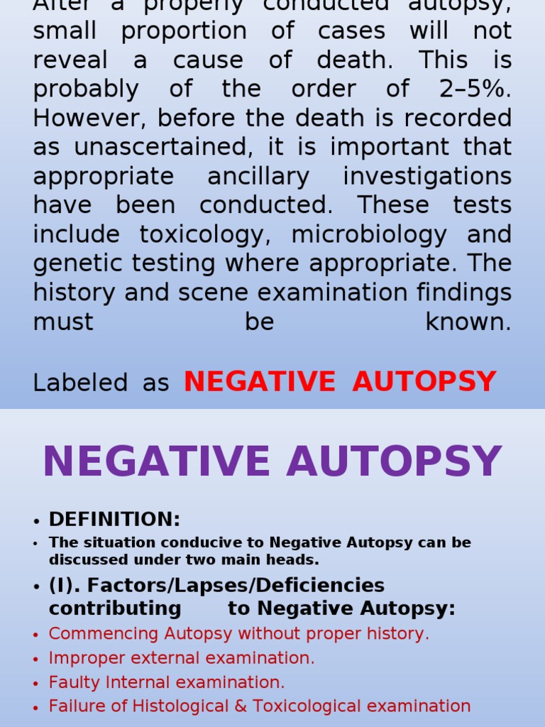 Negative Autopsy | PDF | Autopsy | Death