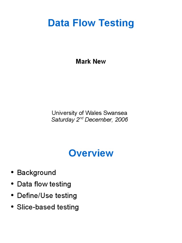 New Data Flow Testing Pdf Value At Risk Variable Computer Science