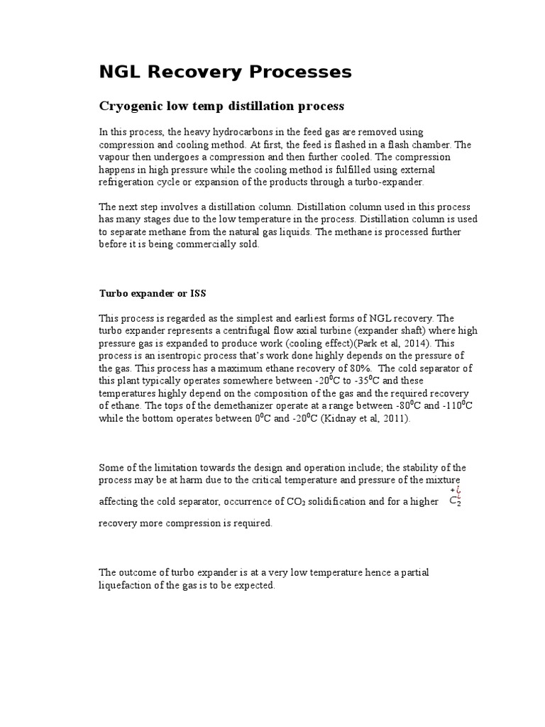 NGL Recovery Processes | PDF | Natural Gas Processing | Chemical Industry