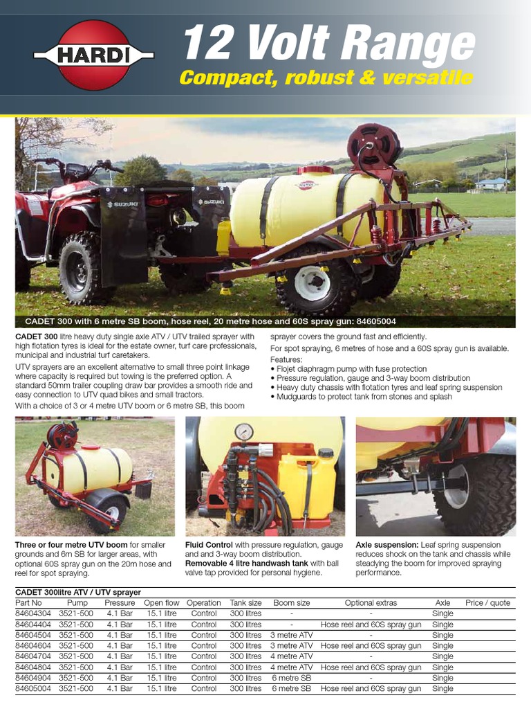 Hardi 12 Volt Range | PDF | Pump | Vehicles