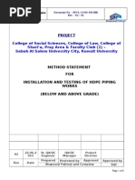 Method Statement - Water Reticulation Work | PDF | Pipe (Fluid ...
