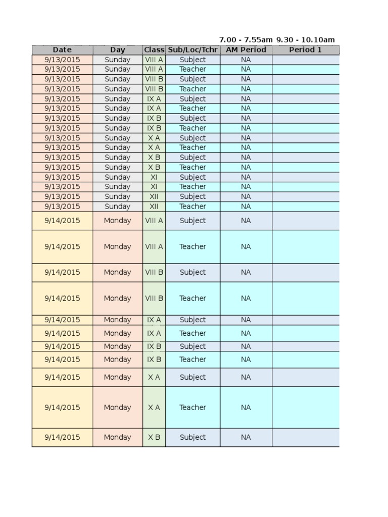 SS Schedule | PDF