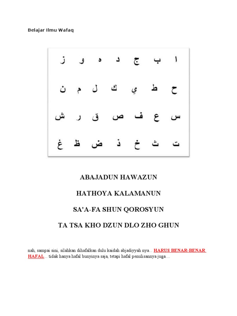 Belajar Ilmu Wafaq | PDF
