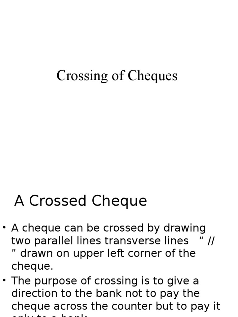 Crossing of Cheques | Cheque | Banking