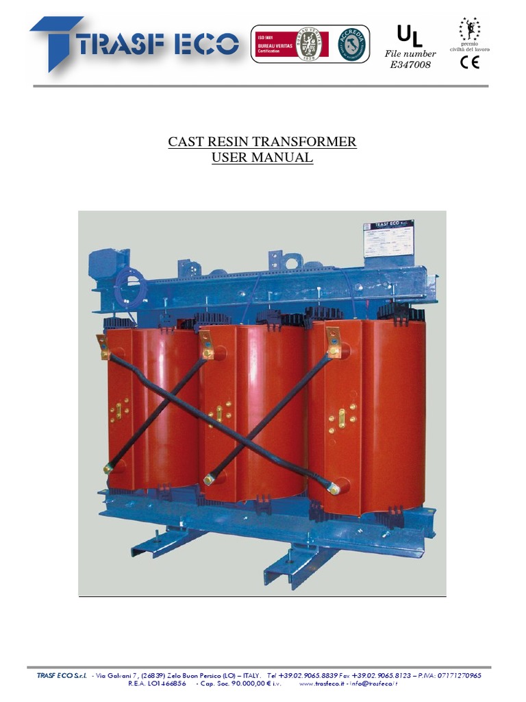 Installation and Safety Instructions for a Cast Resin Transformer | PDF ...
