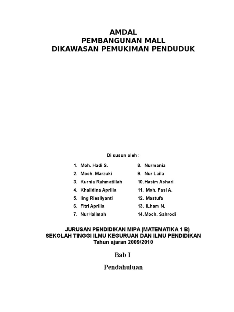 Contoh Dokumen Amdal Download