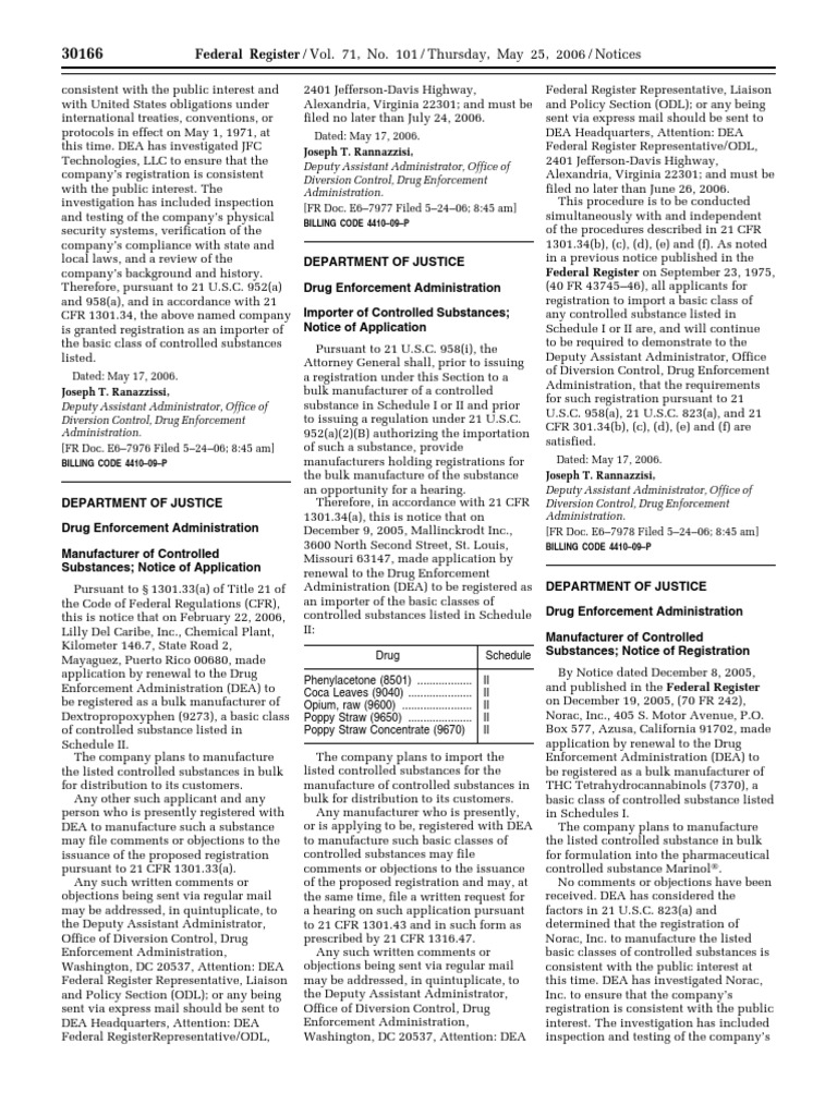 Notice: Registration Revocations, Restrictions, Denials, Reinstatements ...