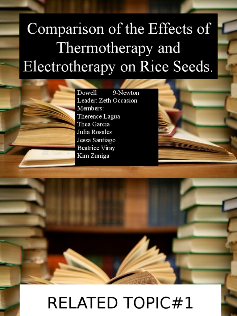 Thermotherapy vs. Electrotherapy on Rice Seeds | PDF | Medicine ...