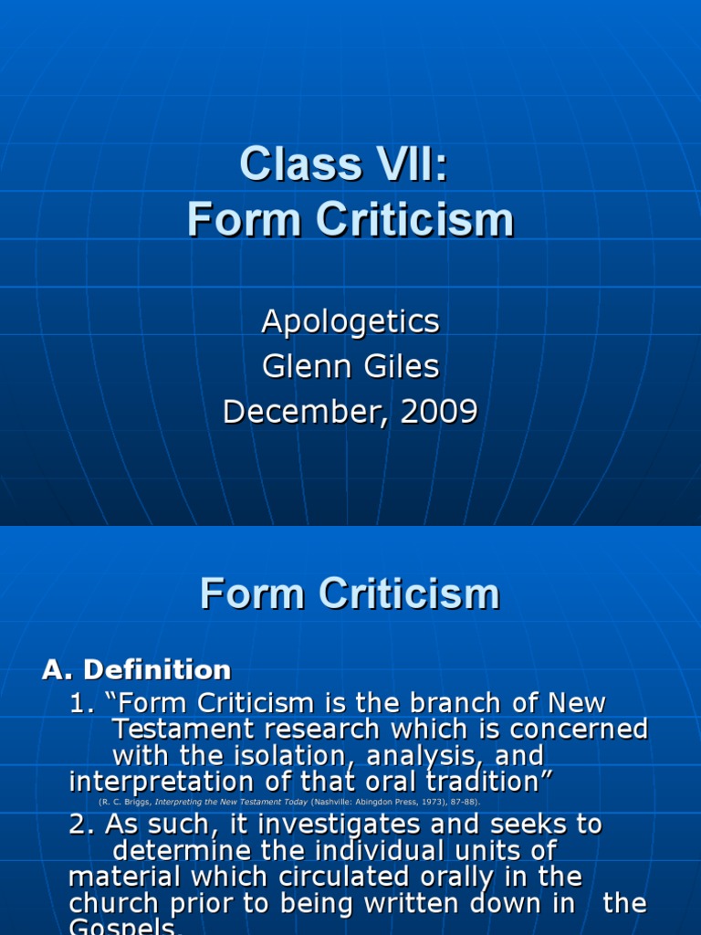Form Criticism | PDF | Gospels | Gospel Of Mark
