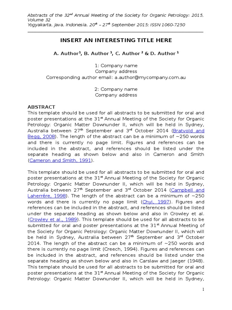 TSOP2015 Abstract Template | PDF | Fossil Fuels | Geology