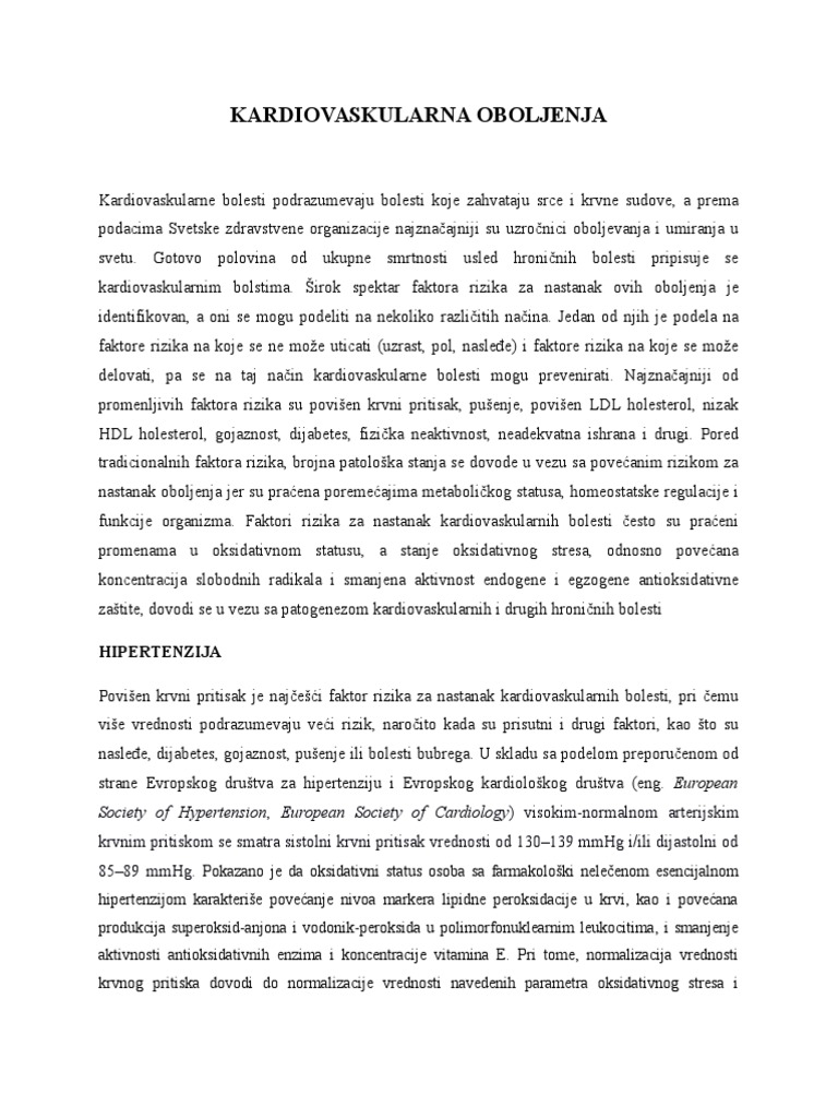 Kardiovaskularna Oboljenja | PDF