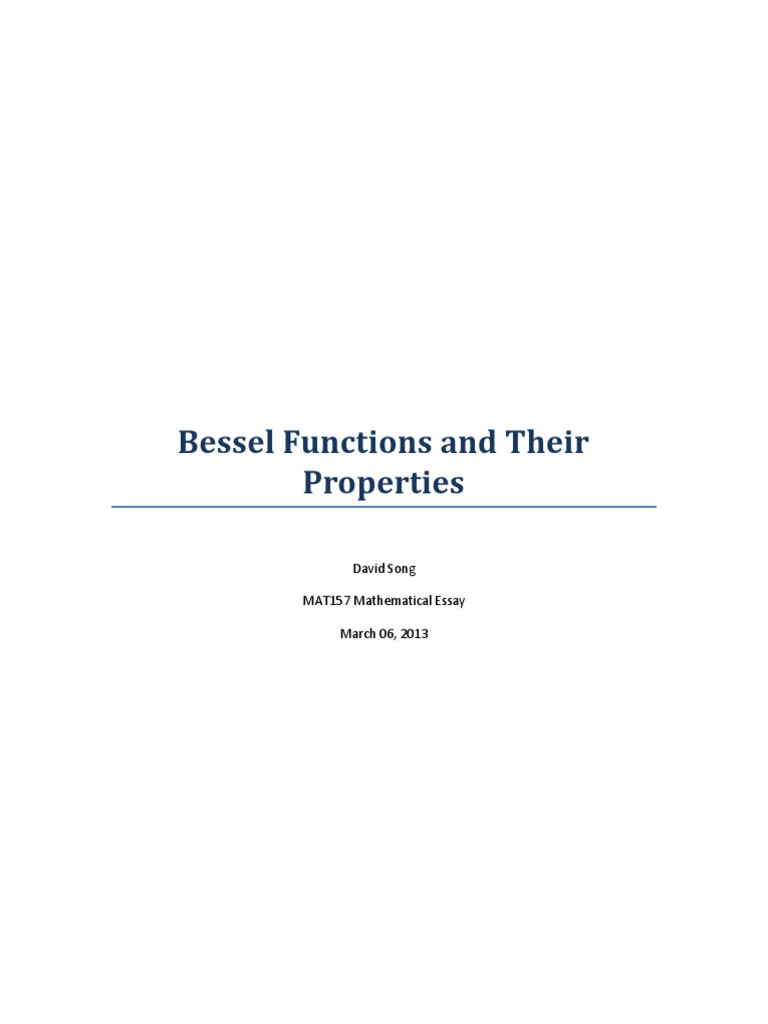 Bessel Functions and Their Properties | PDF | Differential Equations ...