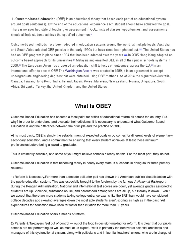 OBE (Outcome Based Education) | PDF | Epistemology | Cognition