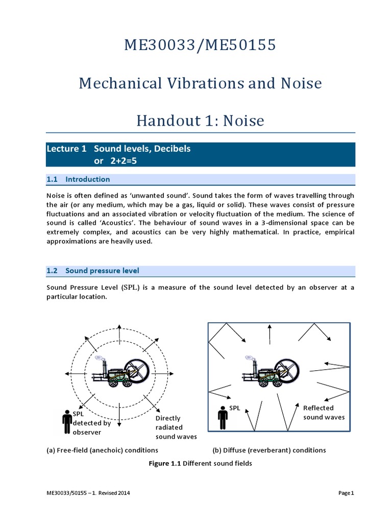 Noise Handout | PDF | Decibel | Sound