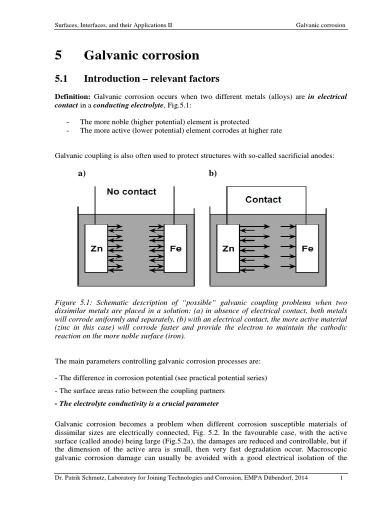 Galvanic Corrosion | PDF | Corrosion | Electrochemistry