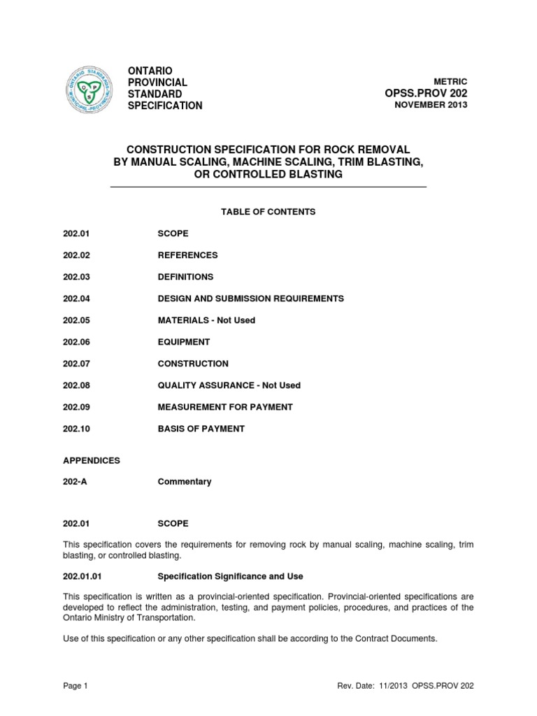 Opss - Prov 202 Nov13 | PDF | Specification (Technical Standard) | Addendum