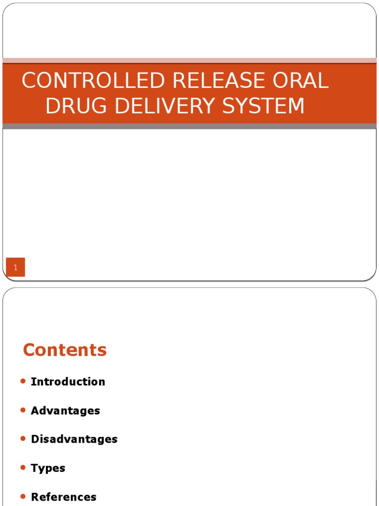 201.controlled Release Oral Drug Delivery System | PDF | Solubility ...