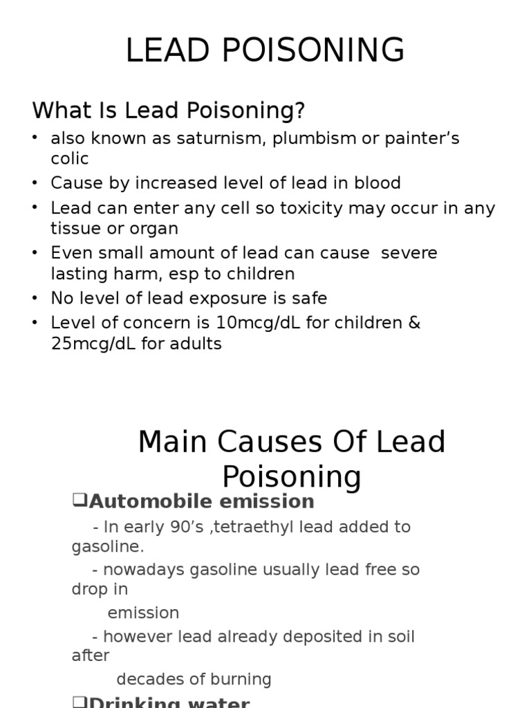 Lead Poisoning & Treatments | PDF | Lead | Chelation