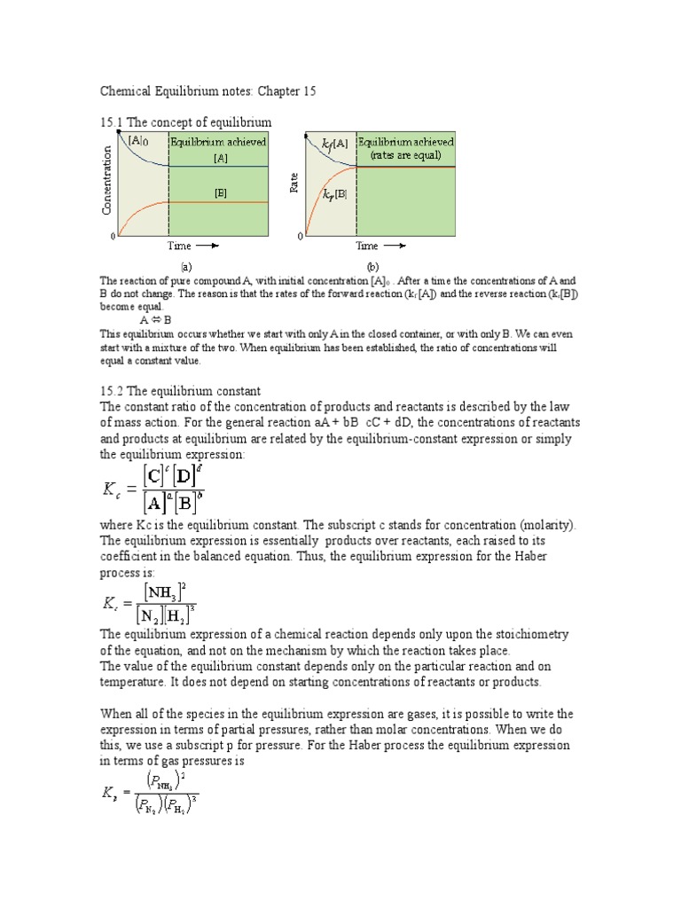 Chemical Equilibrium Notes | PDF | Chemical Equilibrium | Branches Of ...