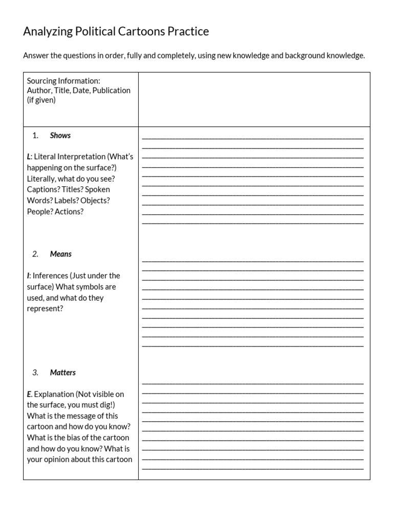 Analyzing Political Cartoons Guide | PDF | Social Science