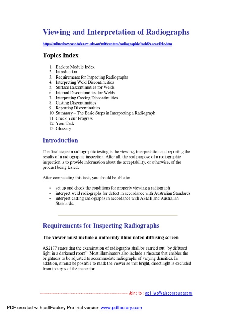 Radiographic Interpretation Guide | PDF | Technology & Engineering