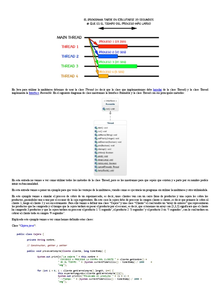 Multitarea e Hilos en Java Con Ejemplos (Thread & Runnable) - Jarroba | PDF | Hilo (Computación ...